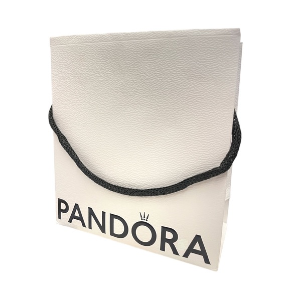 Pandora | Other | Pandora White Small Shopping Bag Pink Interior | Poshmark